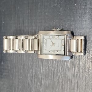 Avon | Accessories | Mens Silvertone Rectangle Case Watch | Poshmark